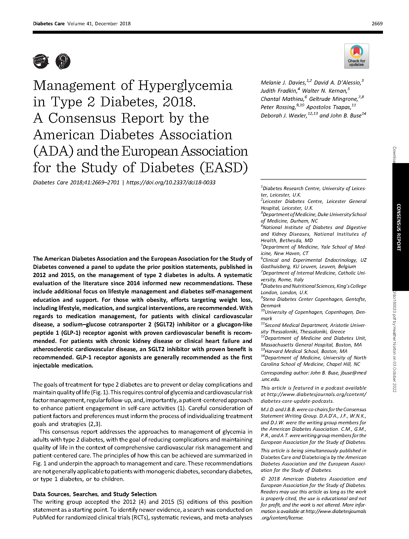 ADA-EASD Hyperglycemia report | Diabetes Care | American Diabetes ... ADA-EASD Hyperglycemia report | Diabetes Care | American Diabetes ...